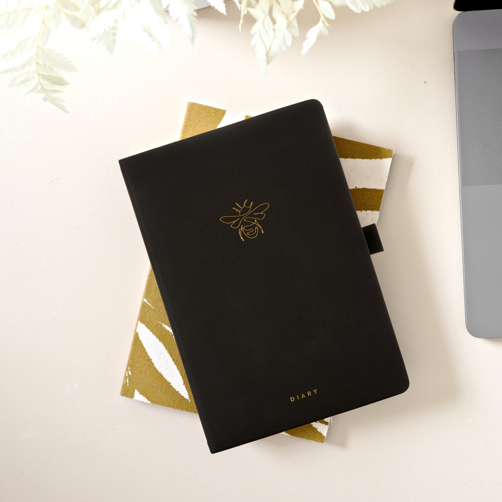 2026 Diary - Day Per Page A5 Premium - Gold Bee